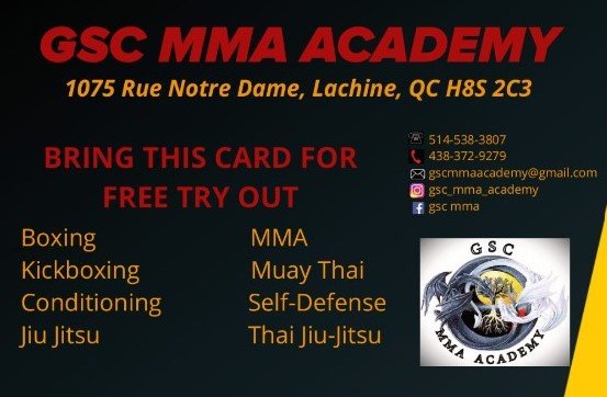 GSC MMA ACADEMY - Updated April 2025 - 1075 Rue Notre Dame, Lachine, Quebec - Boxing - Phone ...