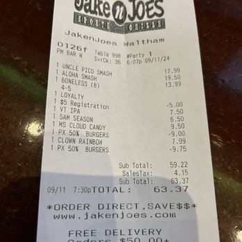 JAKE N JOES SPORTS GRILLE - WALTHAM - Updated August 2025 - 188 Photos ...