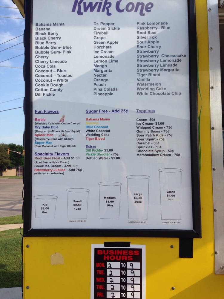 SNO CONE - Updated October 2025 - 10 Reviews - 9906 White Settlement Rd ...