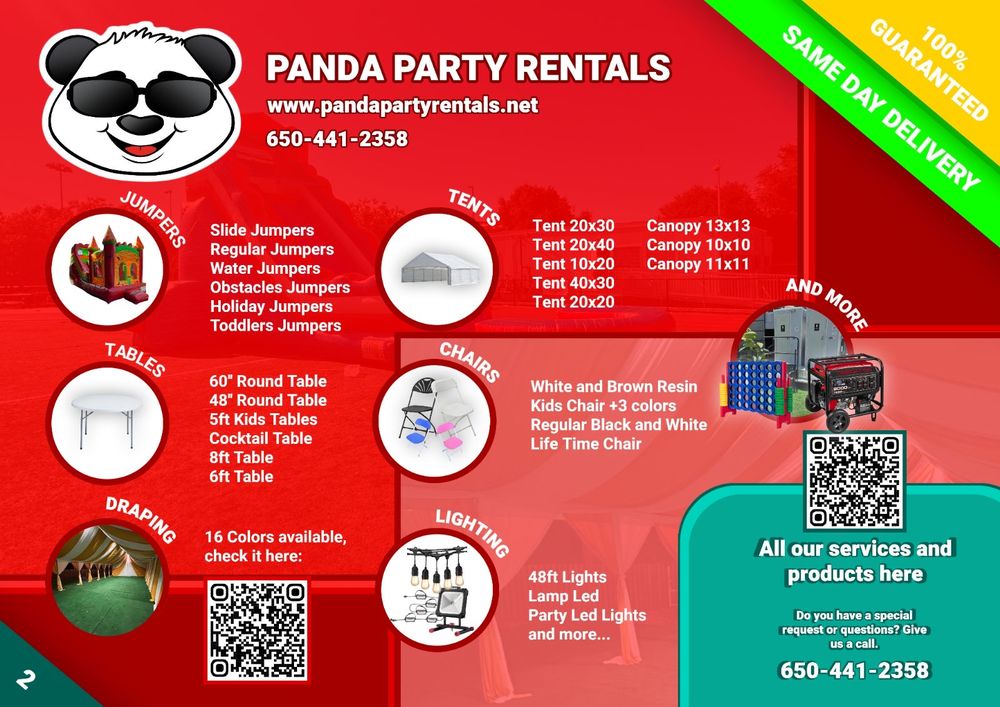 PANDA PARTY RENTALS - Updated August 2025 - 56 Photos & 25 Reviews ...