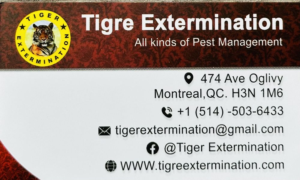 TIGRE EXTERMINATION - Updated 2024 - 474 Avenue Ogilvy, Montréal ...