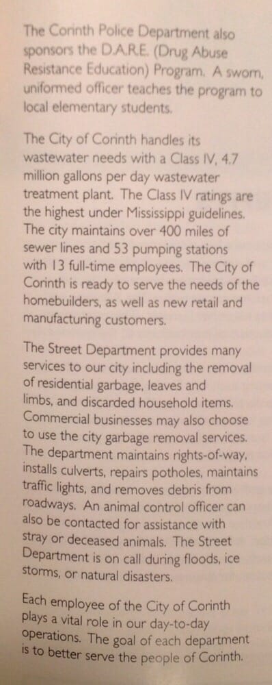 CORINTH POLICE DEPARTMENT - 300 Childs St, Corinth, Mississippi ...