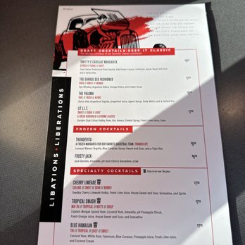 The garage menu store