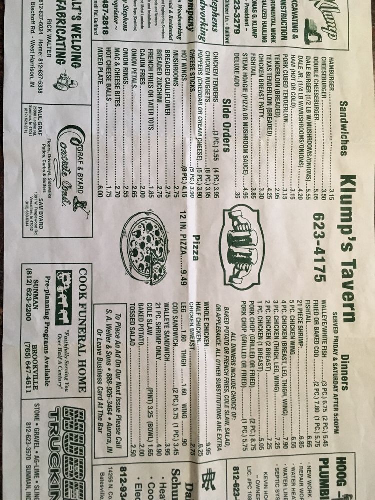 KLUMPS TAVERN - Updated September 2025 - 9809 N Dearborn Rd, Guilford ...