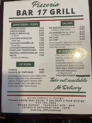 BAR 17 GRILL - 15 Pine St, Seabrook, New Hampshire - Pizza - Restaurant ...