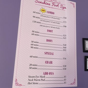 SUNSHINE FOOT SPA - Updated October 2025 - 15 Photos & 52 Reviews ...