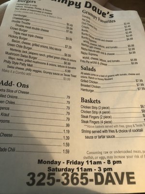 GRUMPY DAVE’S - Updated June 2025 - 11 Reviews - 1604 N Broadway St, Ballinger, Texas - Burgers ...