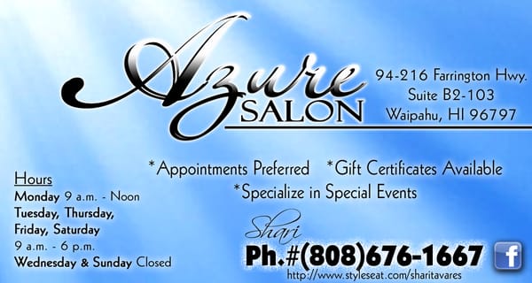 AZURE SALON - Updated July 2025 - 35 Photos - 94-216 Farrington Hwy ...