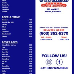ATHENS PIZZA & FAMILY RESTAURANT KEENE - Updated September 2025 - 46 ...