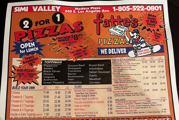 FATTE’S PIZZA OF SIMI VALLEY - Updated October 2025 - 105 Photos & 230 ...