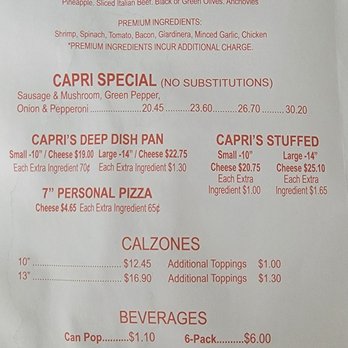 CAPRIS PIZZA - Updated June 2025 - 23 Photos & 90 Reviews - 1722 ...