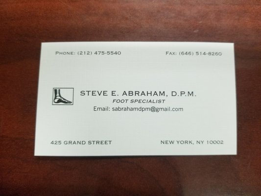 ABRAHAM STEVEN, DPM - Updated January 2026 - 425 Grand St, New York ...
