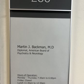 MARTIN J BACKMAN, MD - Updated December 2025 - 15 Photos & 78 Reviews ...