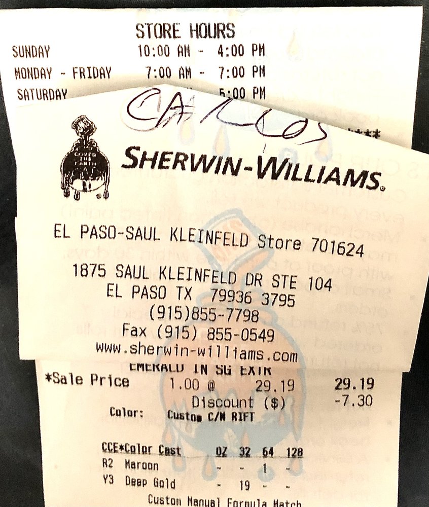 SHERWIN-WILLIAMS PAINT STORE - 1875 Saul Kleinfeld Dr, El Paso, Texas ...