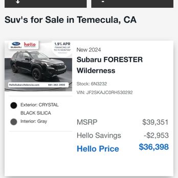 HELLO SUBARU OF TEMECULA - Updated December 2025 - 155 Photos & 453 ...