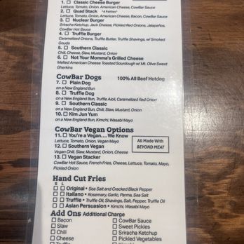 COWBAR BURGERS & FRIES - Updated January 2025 - 184 Photos & 165 ...