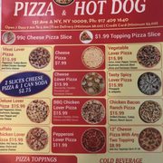 99C PIZZA & HOT DOG - 131 Ave A, New York, NY - Menu - Yelp