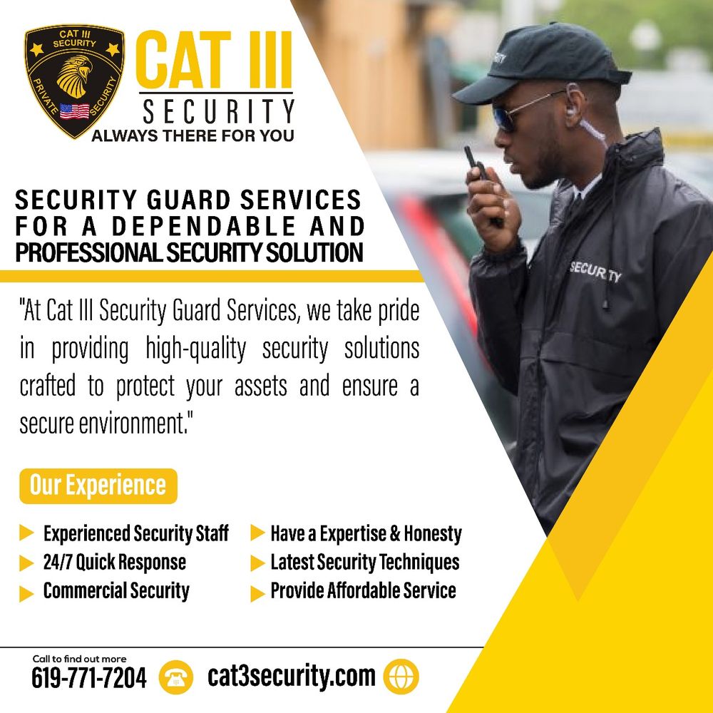 CAT III SECURITY SERVICES - Updated October 2024 - 1255 Treat Blvd ...