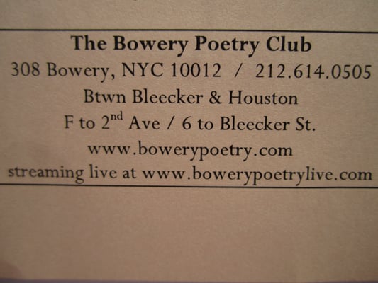BOWERY POETRY CLUB - 40 Photos & 76 Reviews - 308 Bowery, New York, NY ...