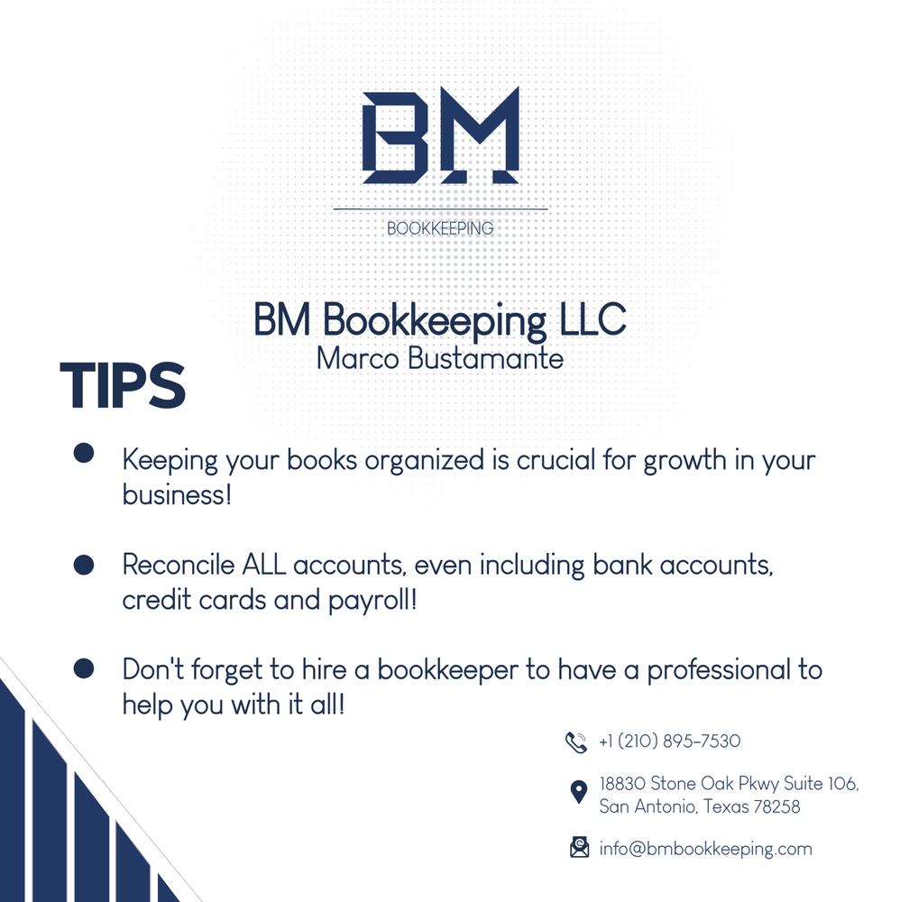 BM BOOKKEEPING - Updated June 2024 - Request Consultation - 18830 Stone Oak Pkwy, San Antonio ...