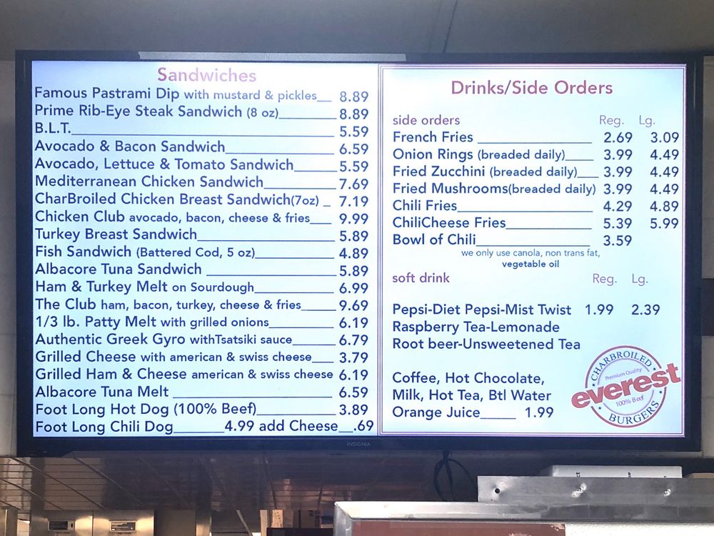 Online Menu of Everest Burgers Restaurant, Santa Clarita, California ...