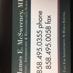 MCSWEENEY JAMES E MD - Orthopedists - 3704 Ruffin Rd, San Diego, CA ...