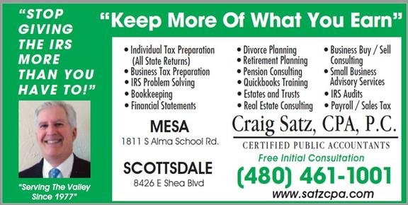 CRAIG SATZ, CPA - Updated March 2025 - 1811 S Alma School Rd, Mesa ...
