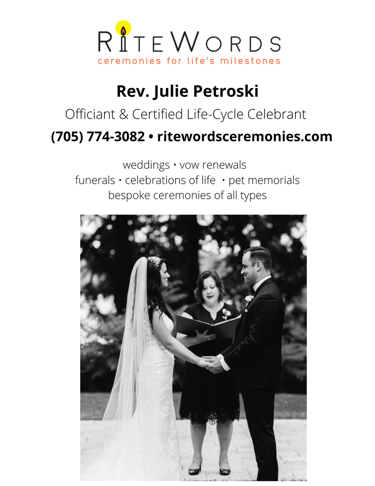 RITE WORDS CEREMONIES - Request Information - Parry Sound, Ontario ...