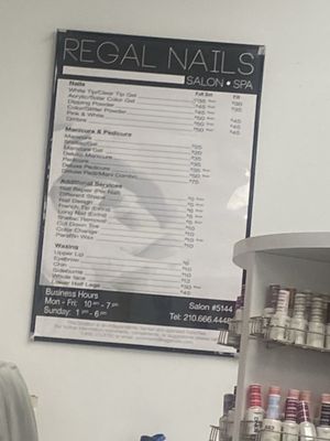 Regal nails prices store