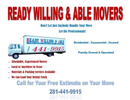 READY WILLING & ABLE MOVERS - Updated August 2025 - 14339 Smith Rd ...