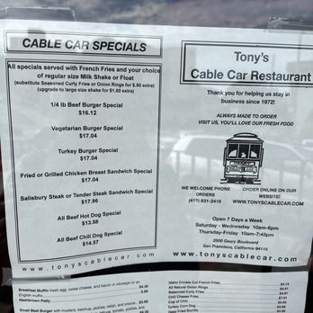 TONY’S CABLE CAR RESTAURANT - Updated December 2024 - 252 Photos & 472 ...