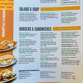 Metro diner menu store