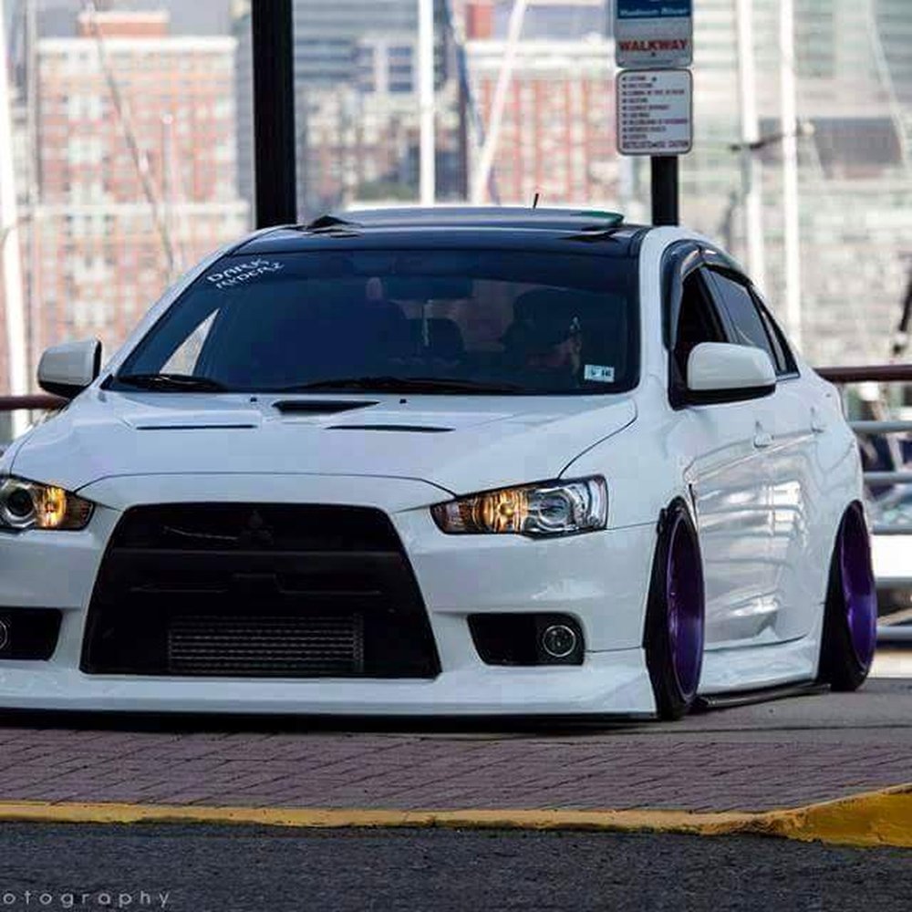 White Stanced Evo X
