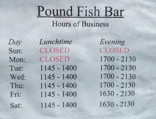 POUND FISH BAR - Updated August 2025 - 7 Old Road, Tonbridge, Kent ...