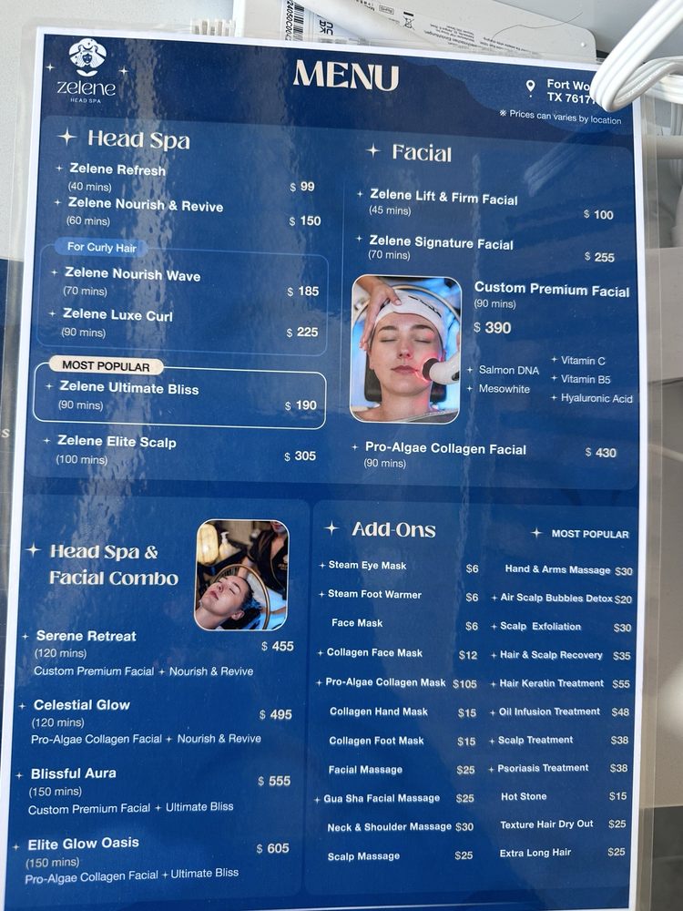 ZELENE HEAD SPA - Updated December 2025 - 9821 N Fwy, Fort Worth, Texas - Hair Salons - Phone ...