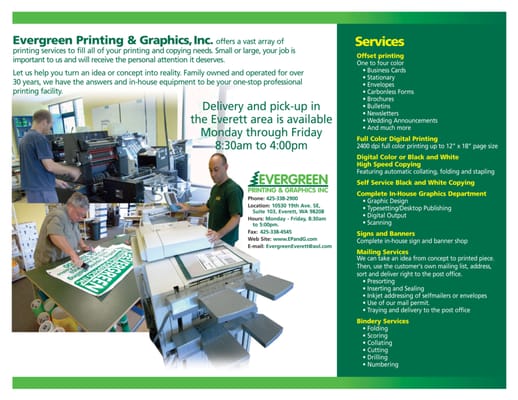 EVERGREEN PRINTING & GRAPHICS - Updated October 2025 - 10 Reviews ...
