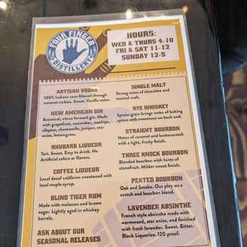 FOUR FINGER DISTILLERY - Updated December 2025 - 40 Photos & 13 Reviews ...