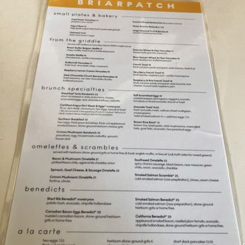 Briar patch menu store