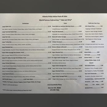 ATLANTA PHILLY ITALIAN PASTA & SUBS - Updated February 2025 - 92 Photos ...