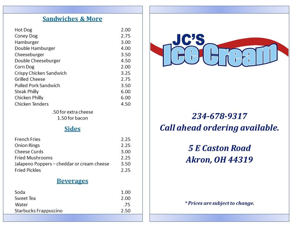 JCS ICE CREAM - Updated August 2024 - 5 E Caston Rd, Green, Ohio - Ice ...