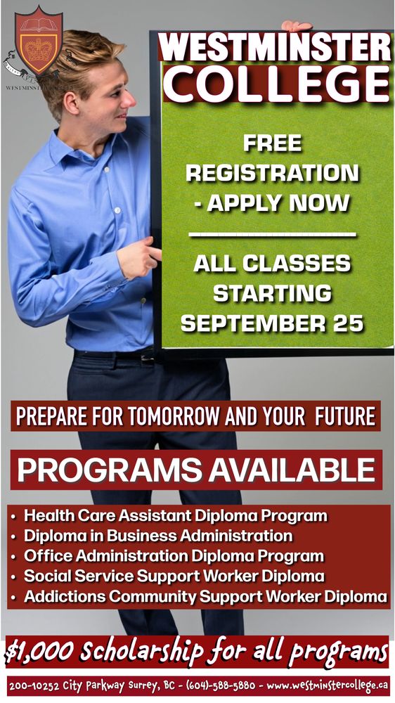 WESTMINSTER COLLEGE - Updated January 2026 - 200-10252 City Parkway, Surrey, British Columbia ...