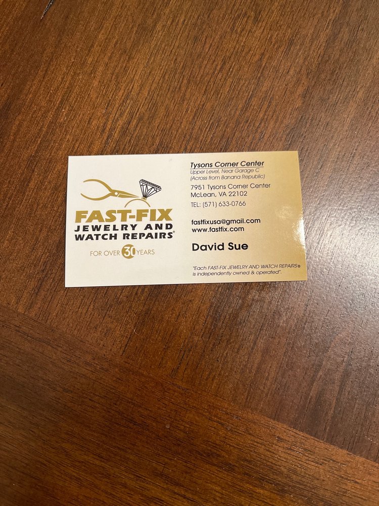 FAST-FIX JEWELRY AND WATCH REPAIRS - TYSONS CORNER - Updated January ...