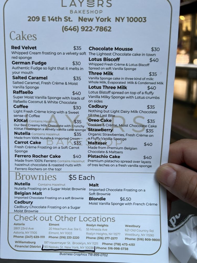 LAYERS BAKESHOP - Updated November 2024 - 93 Nassau St, New York, New ...