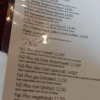 What the pho menu store