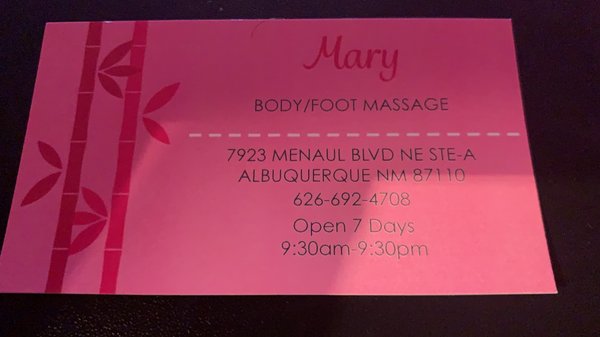 MARY MASSAGE - Updated December 2025 - 7923 Menaul Blvd NE, Albuquerque ...