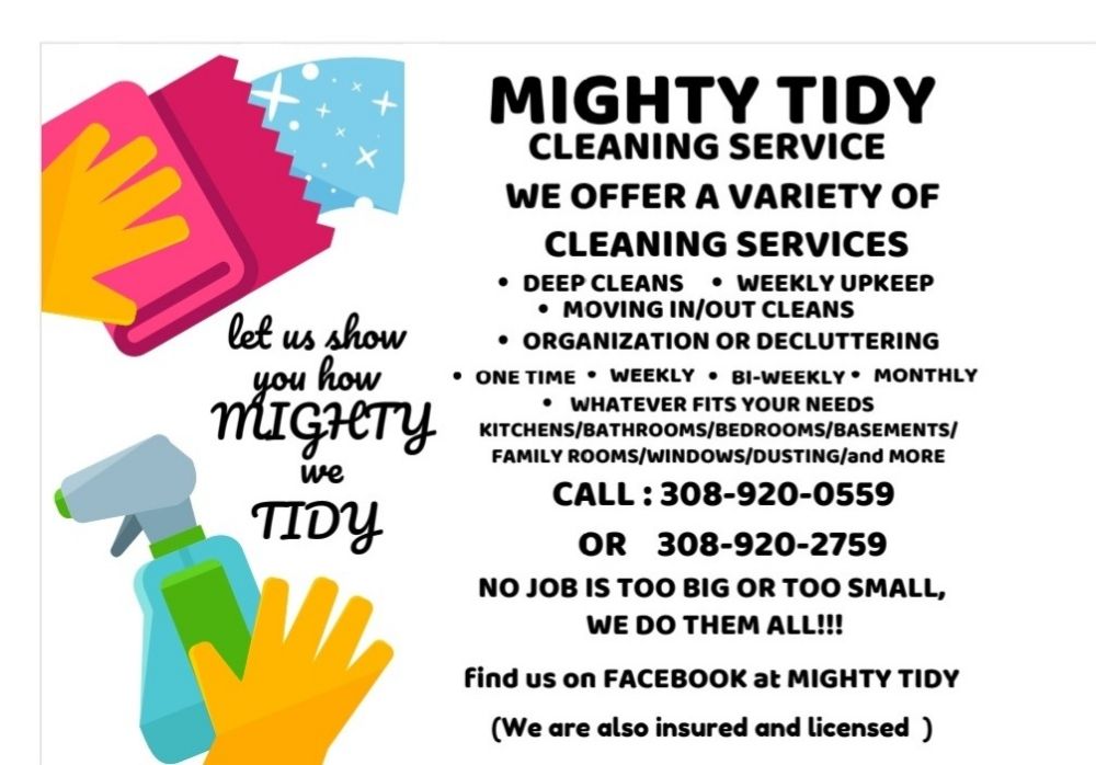MIGHTY TIDY - Updated October 2025 - Alma, Nebraska - Home Cleaning ...