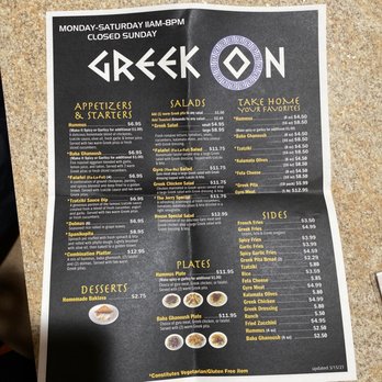 GREEK ON - Updated July 2025 - 16 Photos & 45 Reviews - 1365 W Iron ...