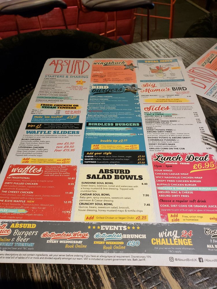 ABSURD BIRD - Updated February 2025 - 20 St Lawrence Street, Bath ...