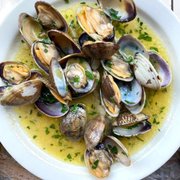 Manila Clams with Garlic and Vinho Verde - Menu - Cervo's - New York