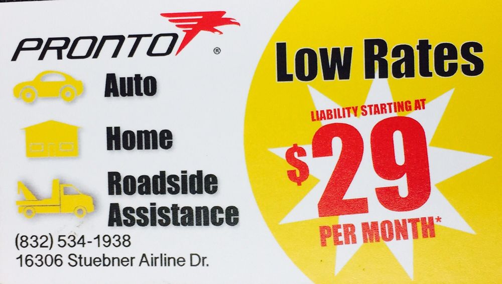 PRONTO INSURANCE SPRING - Updated June 2025 - 16306 Stuebner Airline Rd ...